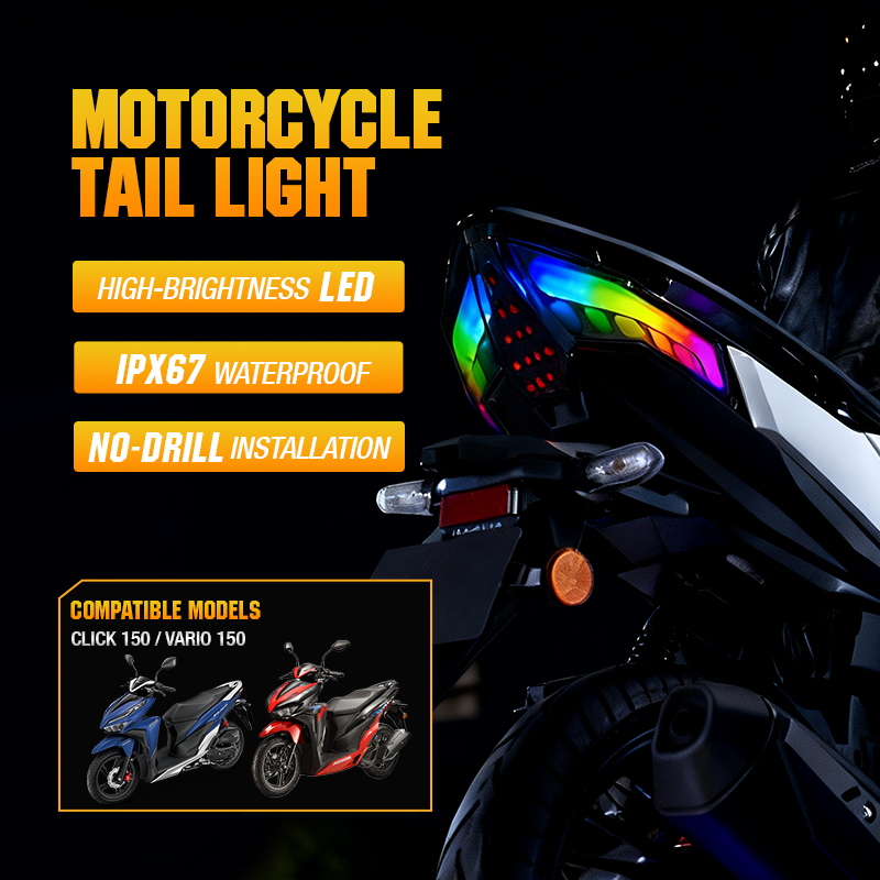 SOARFLY Tail Light Motorcycle for Honda Click 125/150 V2 V3 LED VIVID ...