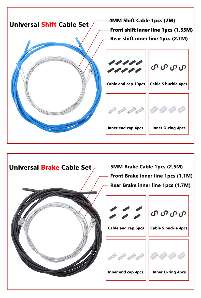 MEROCA XG Shift/Brake Cable Housing Set - MTB/Road Bike Cable Inner ...