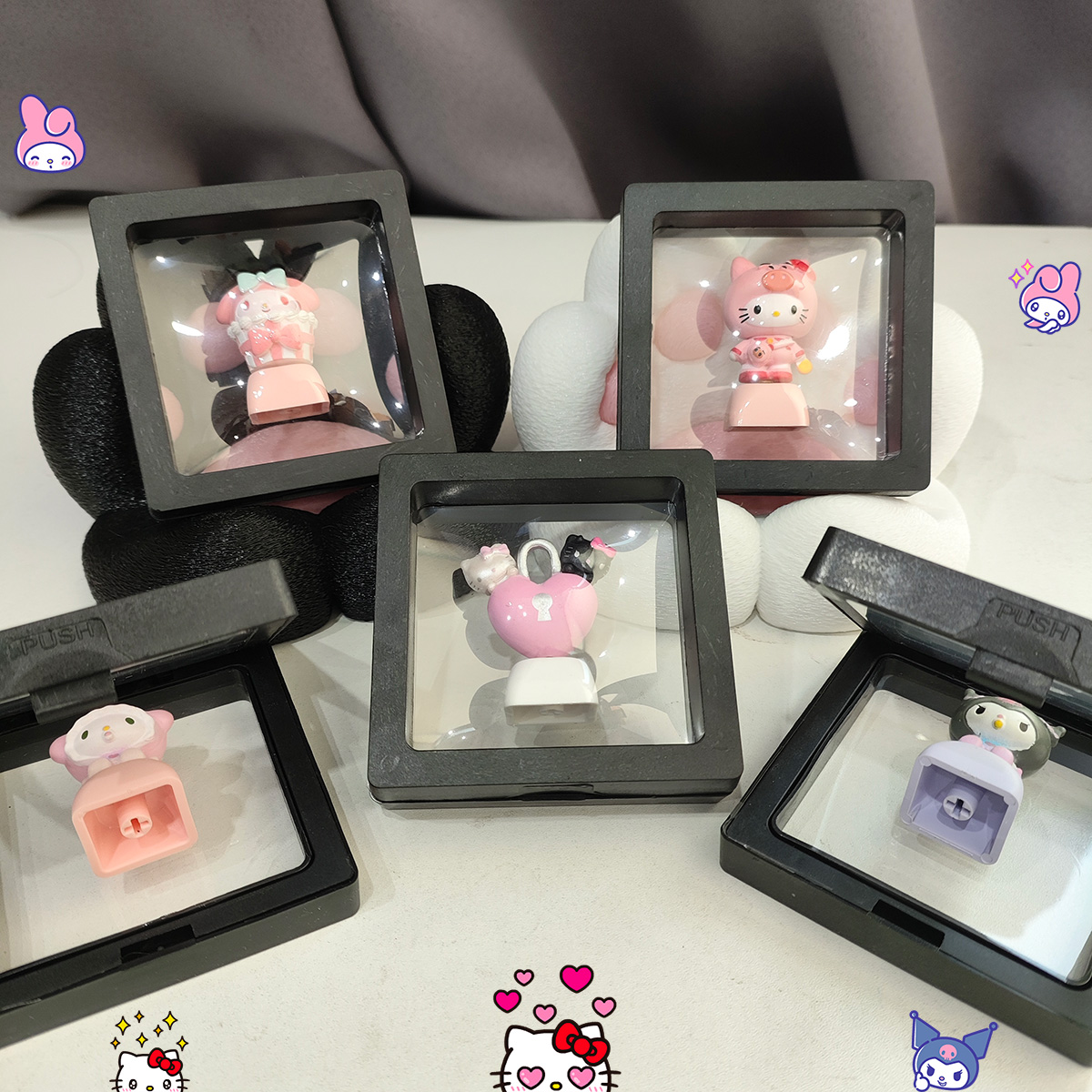 Sanrio Rotatable DIY Keycaps for Mechanical Keyboard - Cute Sanrio ...