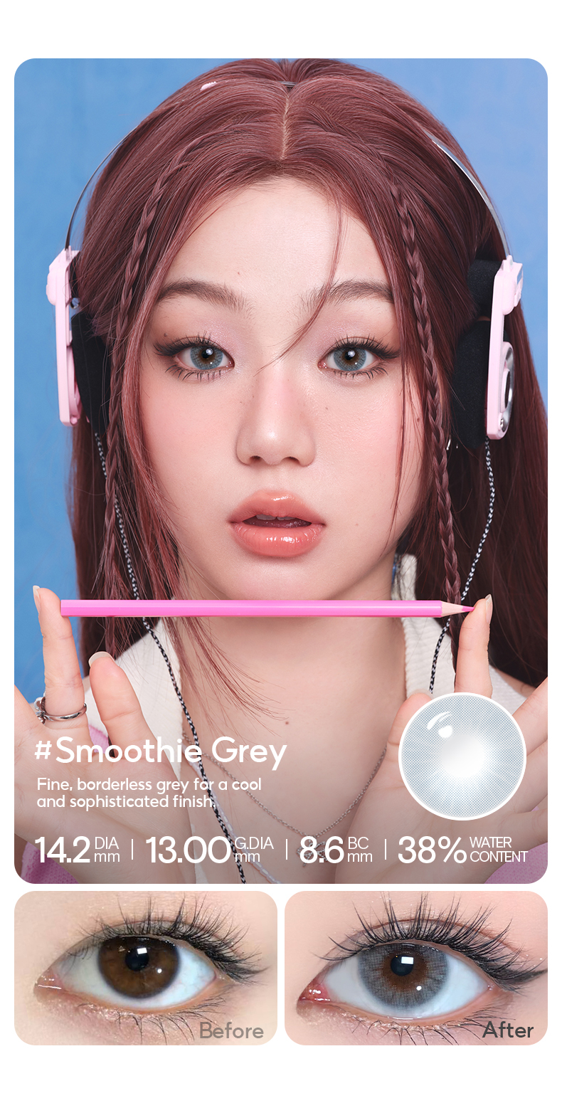 Kilala Contact Lenses 6 Months Moist Honey Series Smoothie Grey/Bright ...