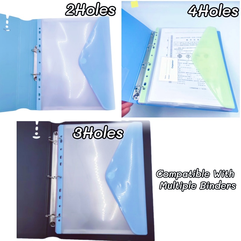 A4/Long Loose Leaf Plastic Envelope Binder Pouch Paper Organizer ...