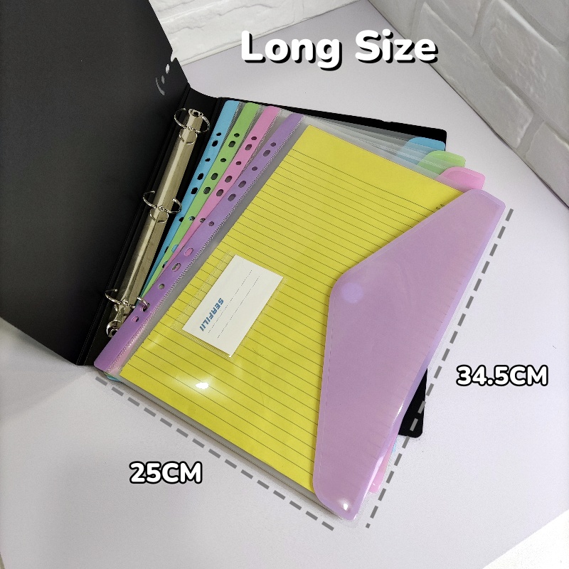 A4/Long Loose Leaf Plastic Envelope Binder Pouch Paper Organizer ...