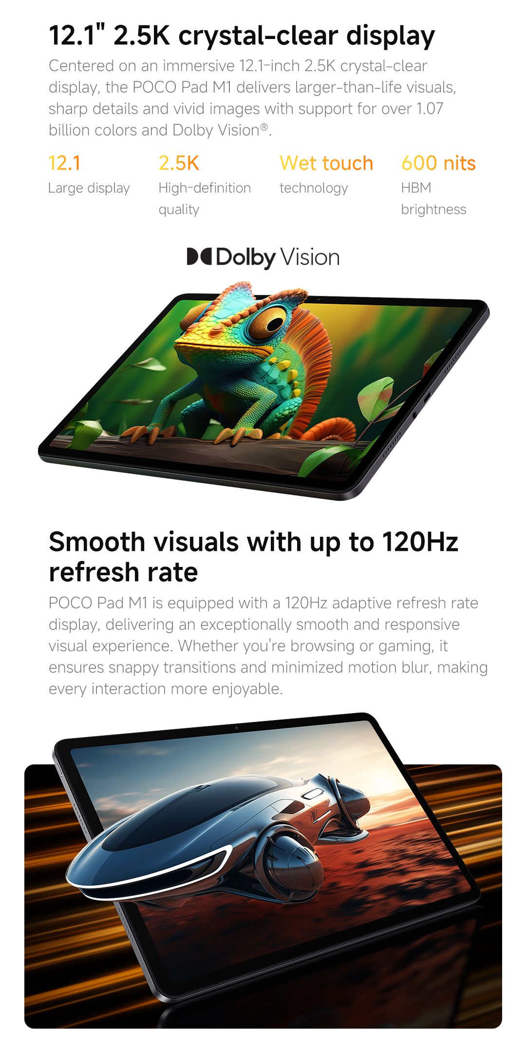 New POCO Pad M1 | 8+256GB, 12.1° 120Hz 2.5K display, Massive 12000mAh ...