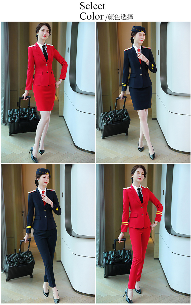 8606 Spring Autumn Stewardess Stewardess Suit Uniform Professional Wear ...