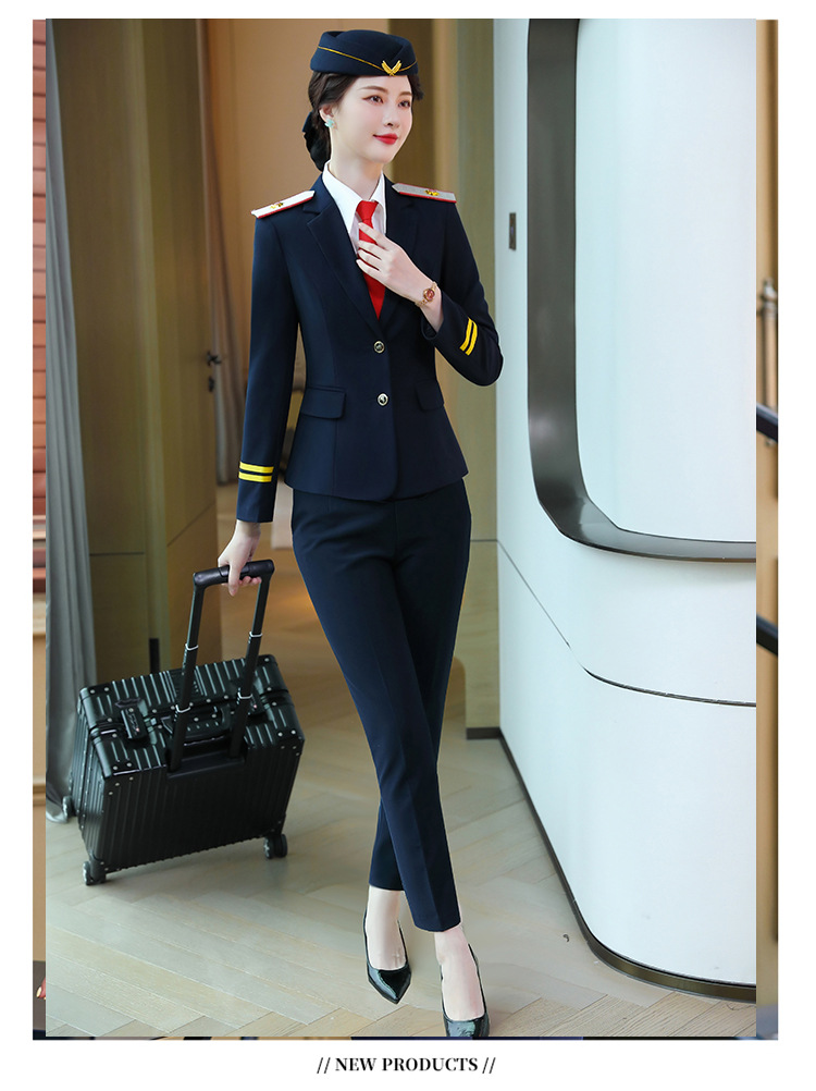 8606 Spring Autumn Stewardess Stewardess Suit Uniform Professional Wear ...