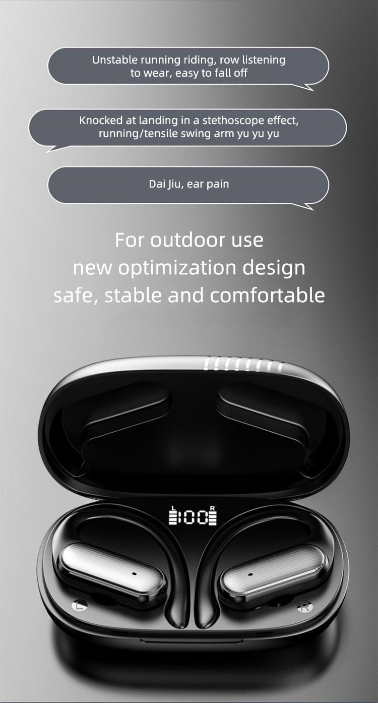 A520 TWS Wireless Bluetooth Earphones Super Bass HIFI Stereo Ear-Hook ...