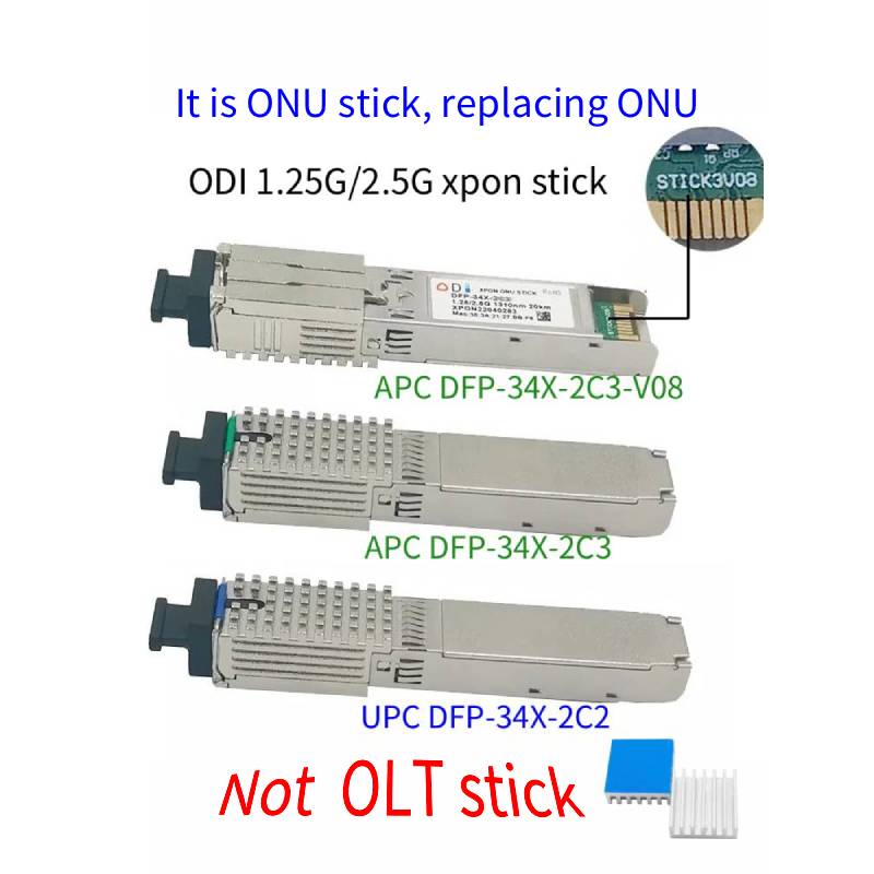 ONU STICK EPON GPON XPON SFP ONU Stick With MAC SC Connector DDM pon module 1490/1330nm 1.25Gbps ...