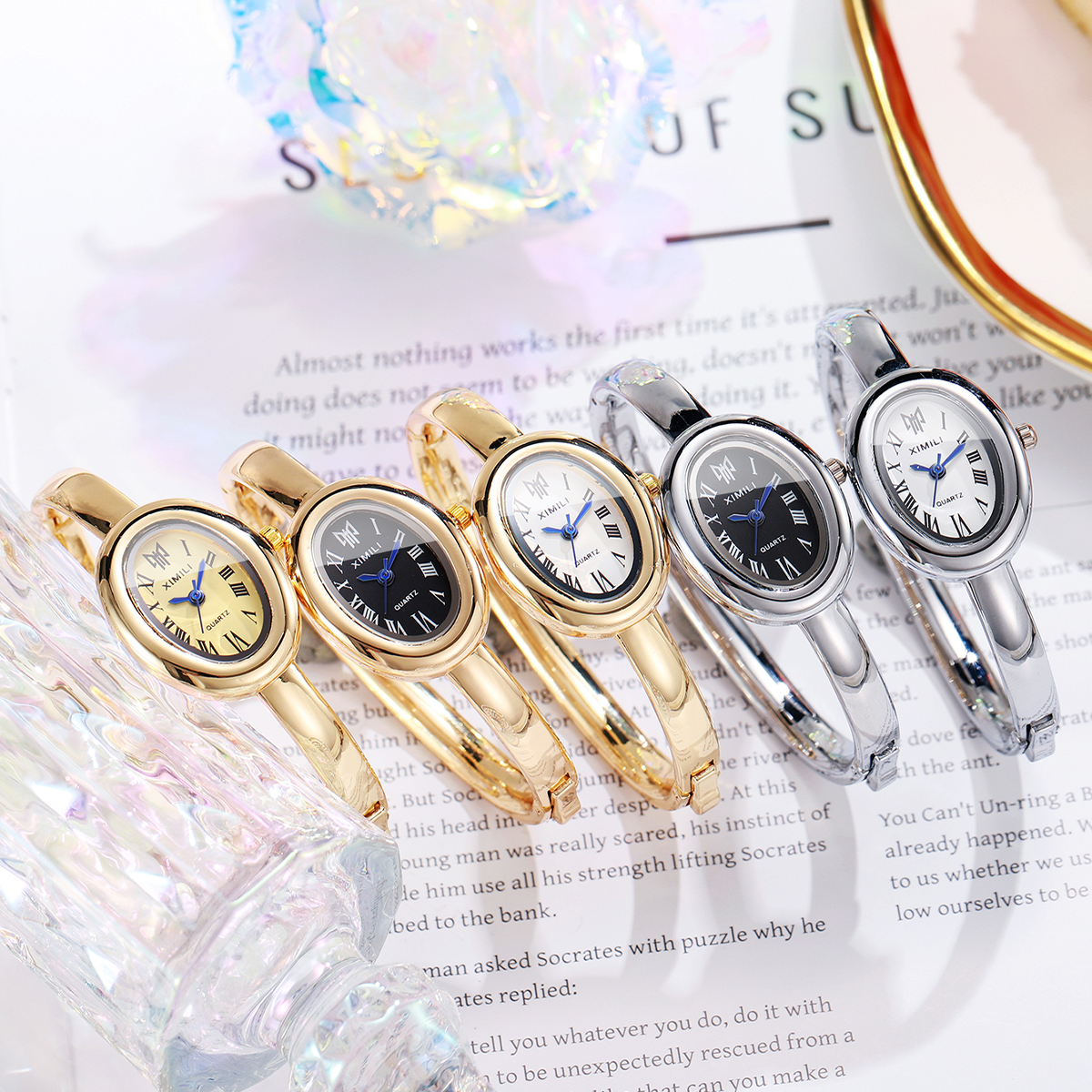 Elegant Retro Classic Small Roma Dial Bracelet Bangle Band Quartz ...