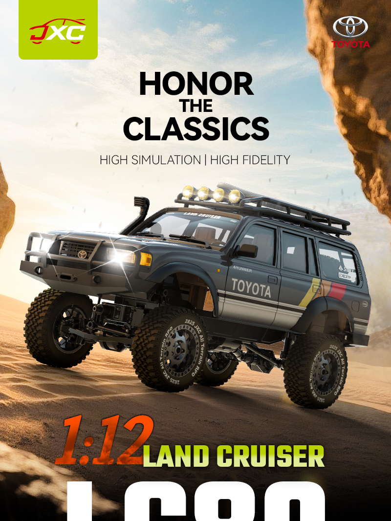JXC C5826 V2 1/12 Licensed Toyota Land Cruiser LC80 RC Rock Crawler 2 ...
