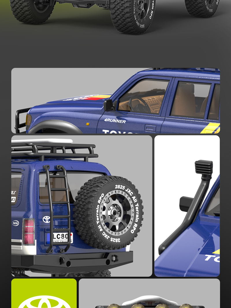 JXC C5826 V2 1/12 Licensed Toyota Land Cruiser LC80 RC Rock Crawler 2 ...