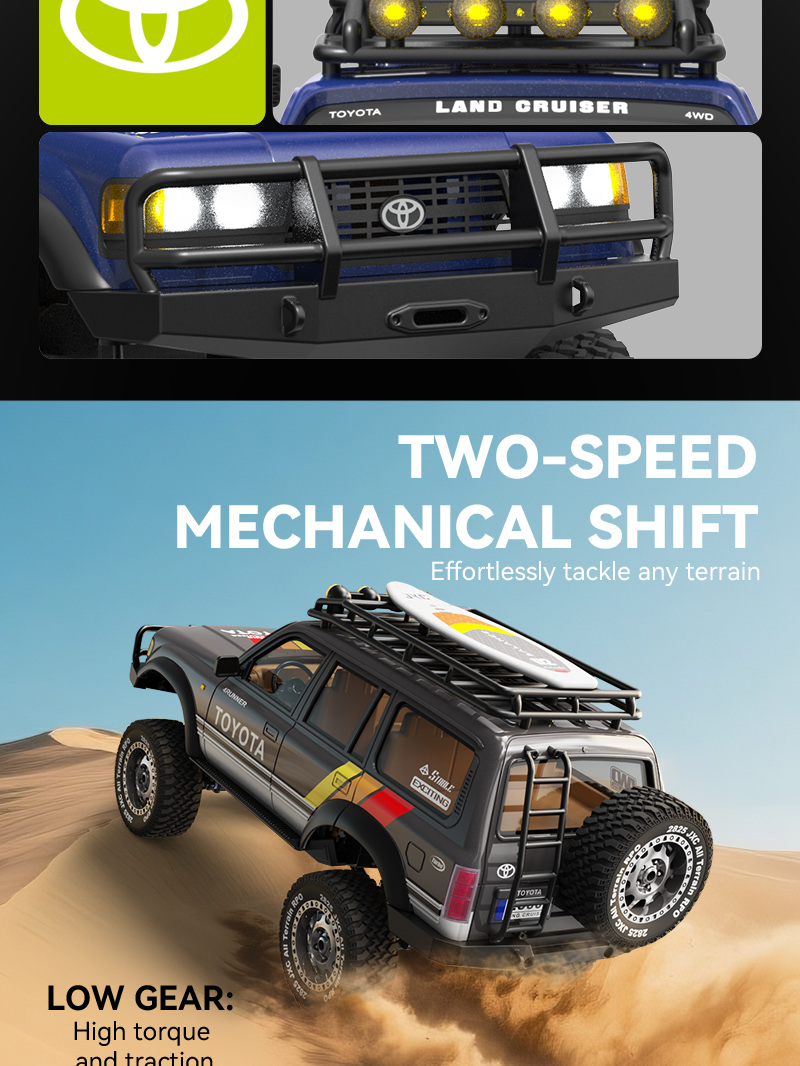 JXC C5826 V2 1/12 Licensed Toyota Land Cruiser LC80 RC Rock Crawler 2 ...