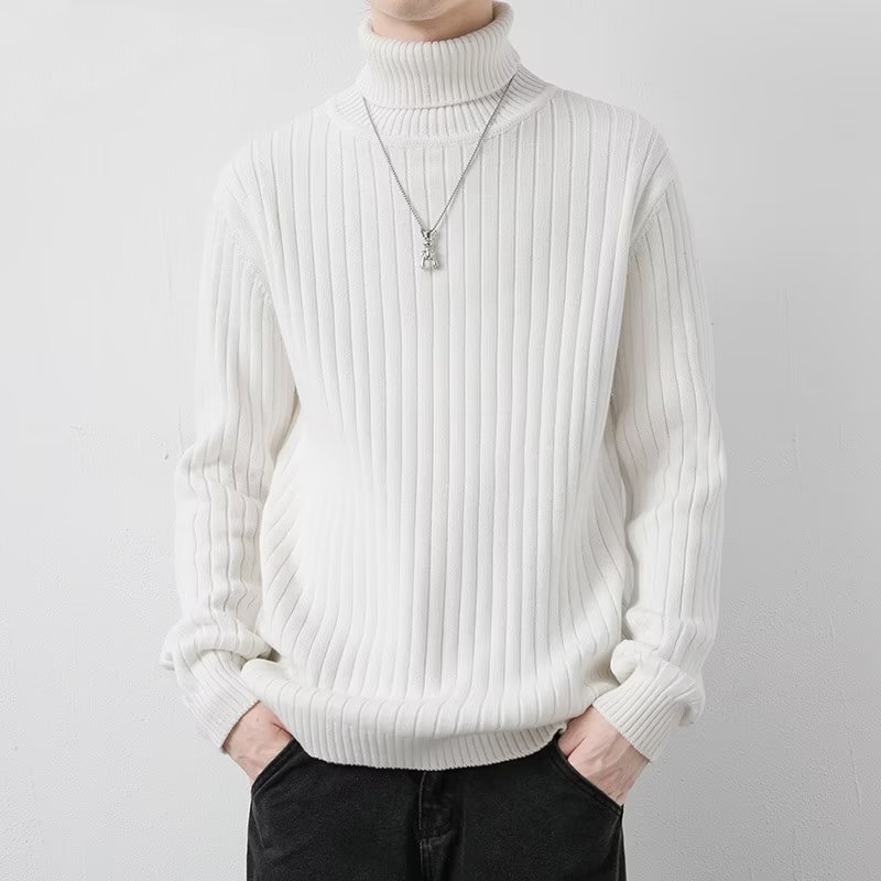 2025 Men's Autumn High Quality Sweater Spring High Collar Long Sleeve ...