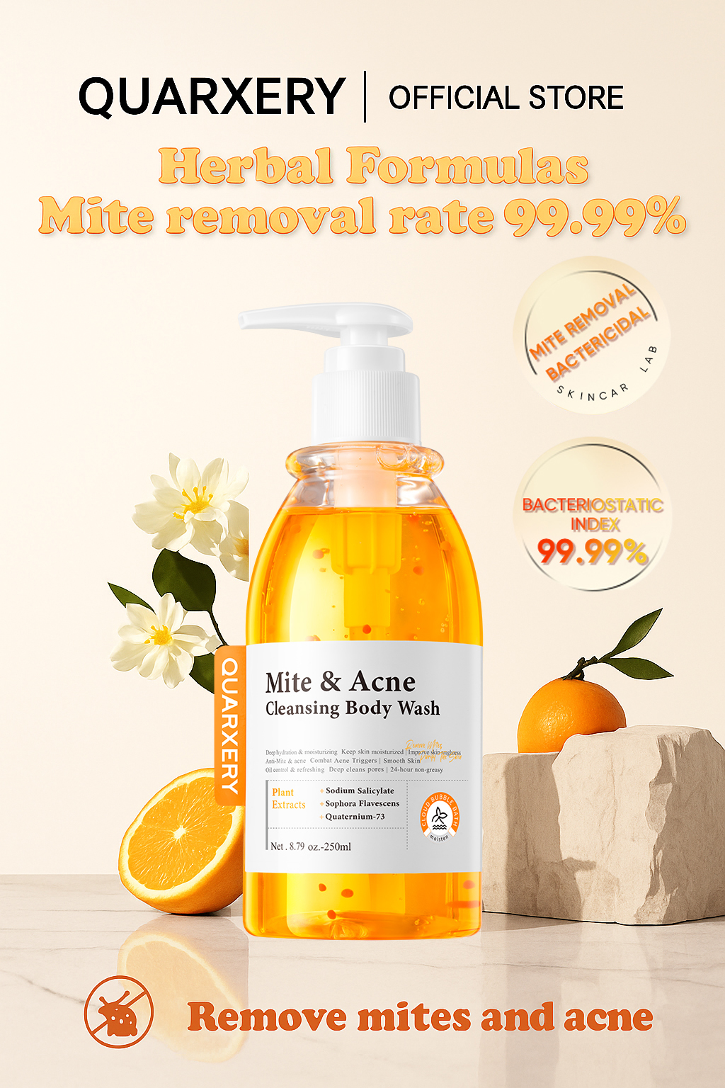 QUARXERY Anti Mite And Acne Body Wash Antibacterial Shower Gel Repair ...