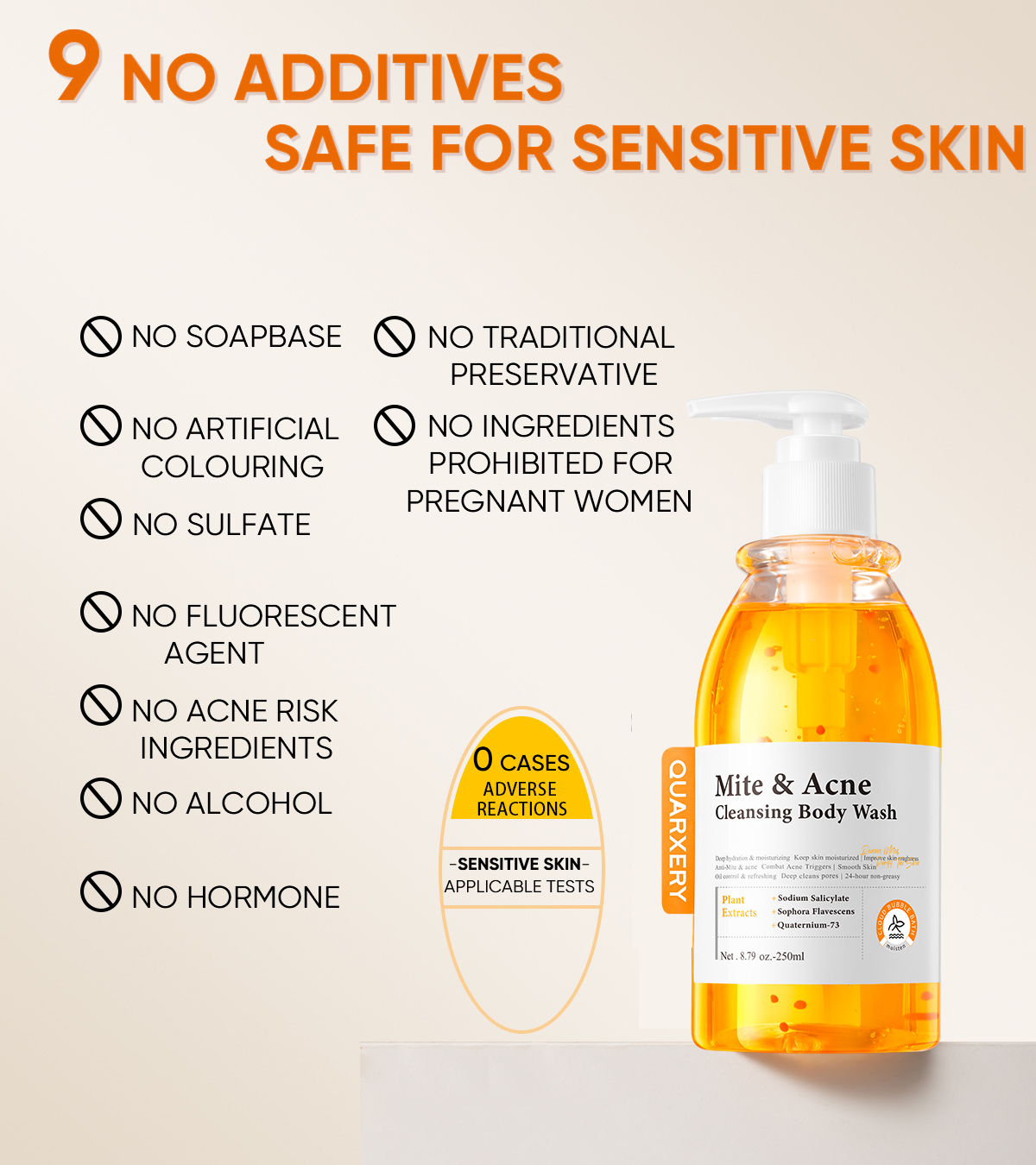QUARXERY Anti Mite And Acne Body Wash Antibacterial Shower Gel Repair ...