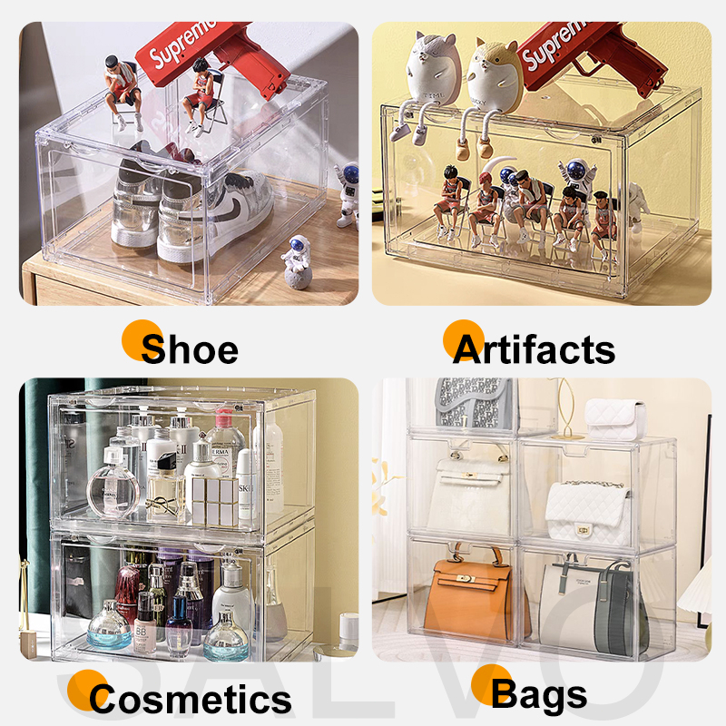 Buy 1Take 1 Acrylic shoe box Magnetic side drop shoe box Stackable ...