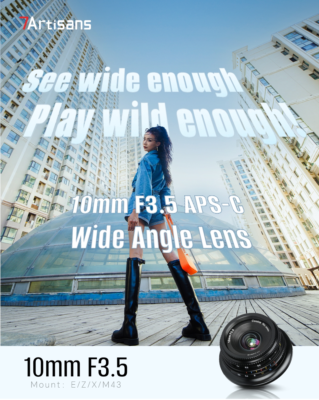 7artisans 10mm F3.5 APS-C MF Ultra Wide Angle Prime Manual Focus Street ...