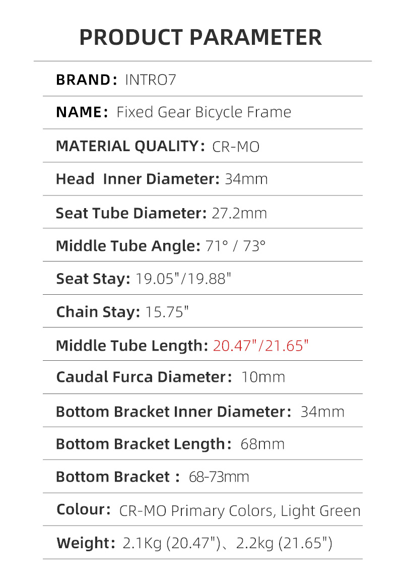 INTRO7 Chromoly Steel Raw Finish Frame Fork Set 52/55cm Sizes Available ...