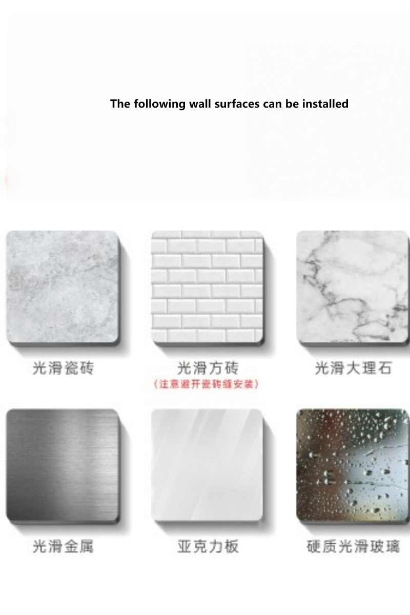 Suction Cup Upgraded Height Bathroom Rack Wall-mounted No-drill ...