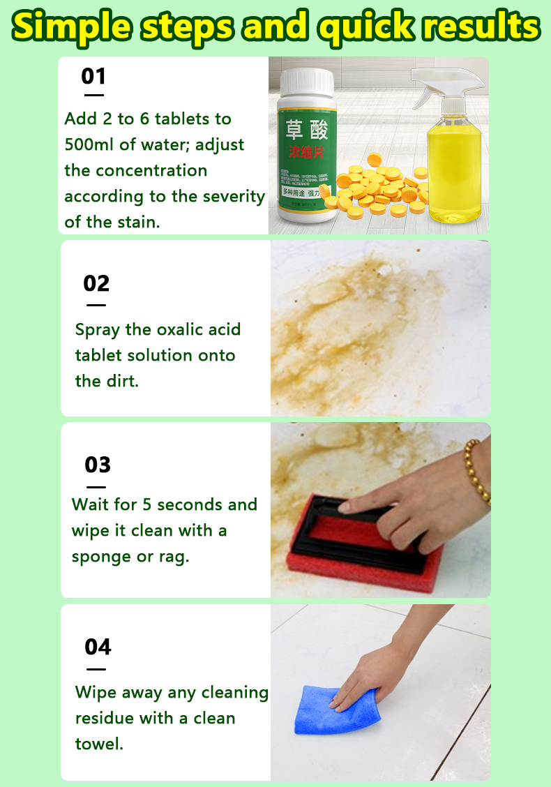 1 Bottle Clean 200 Urinal Oxalic Acid Concentrated Tablet 300p Urinal ...