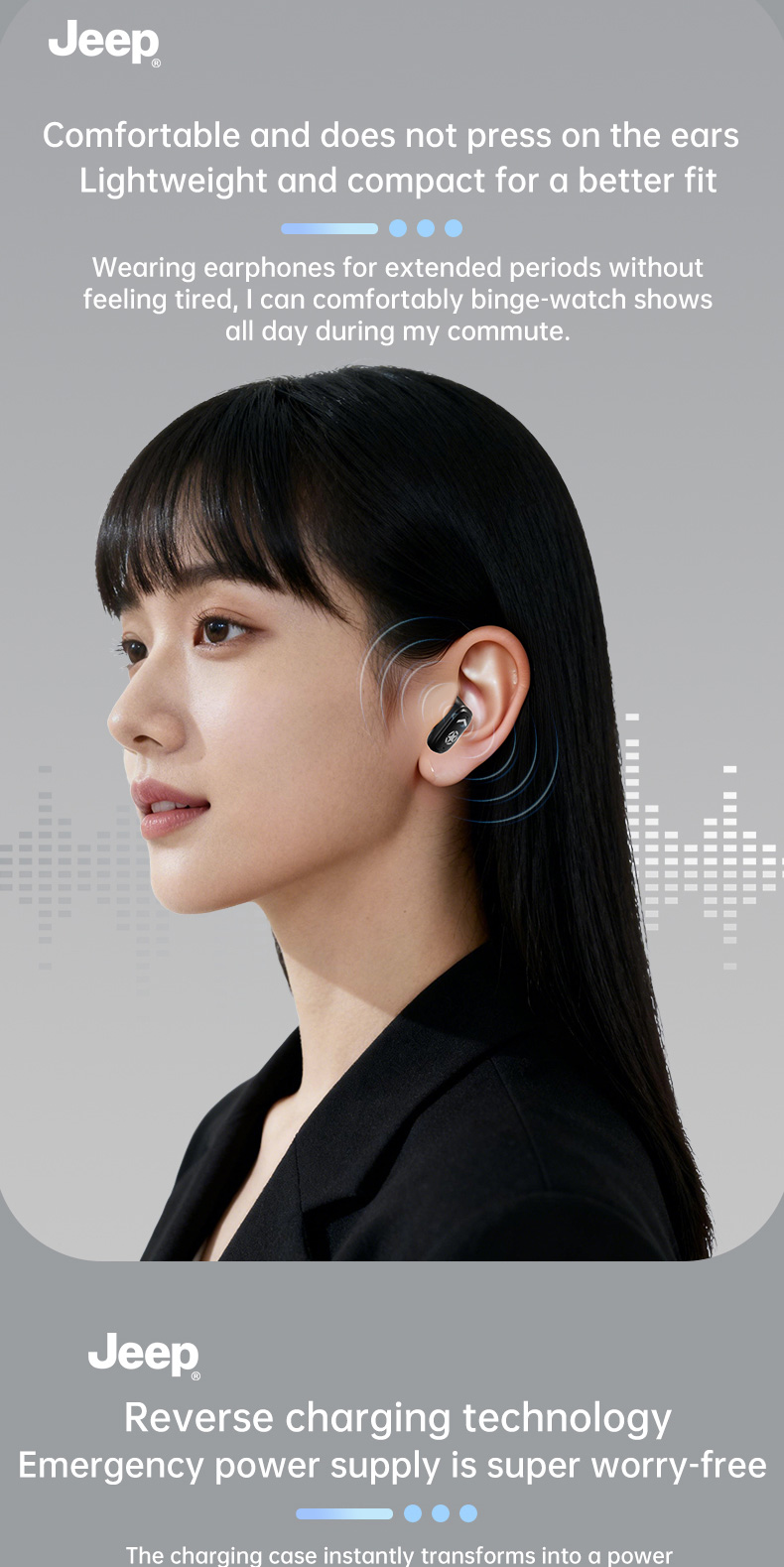 Jeep EW130 PRO Earphones Bluetooth 6.0 HIFI HD Calls Noise Cancellation ...