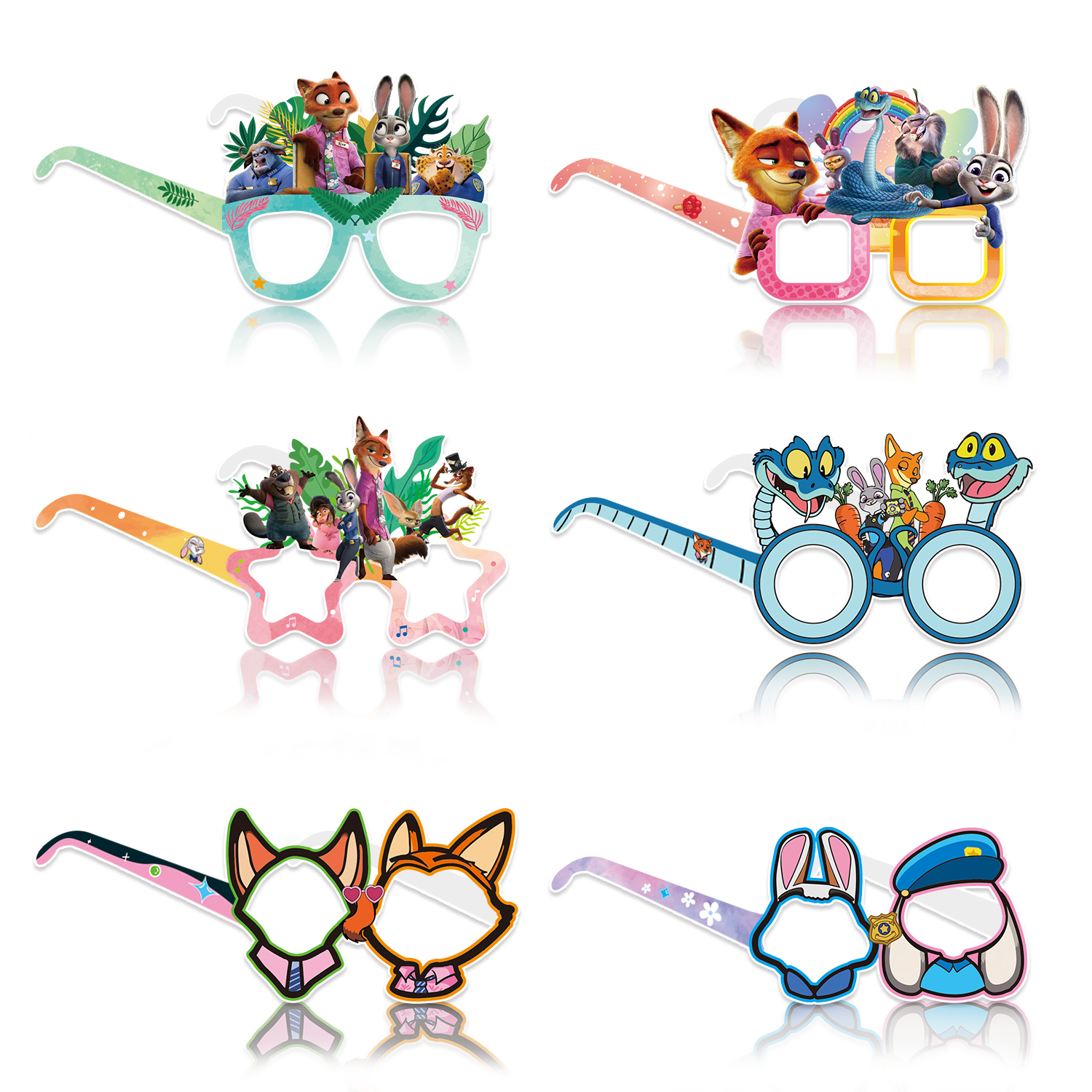 12pcs Zootopia 2 Party Theme Decoration Cartoon Take Photos Paper ...