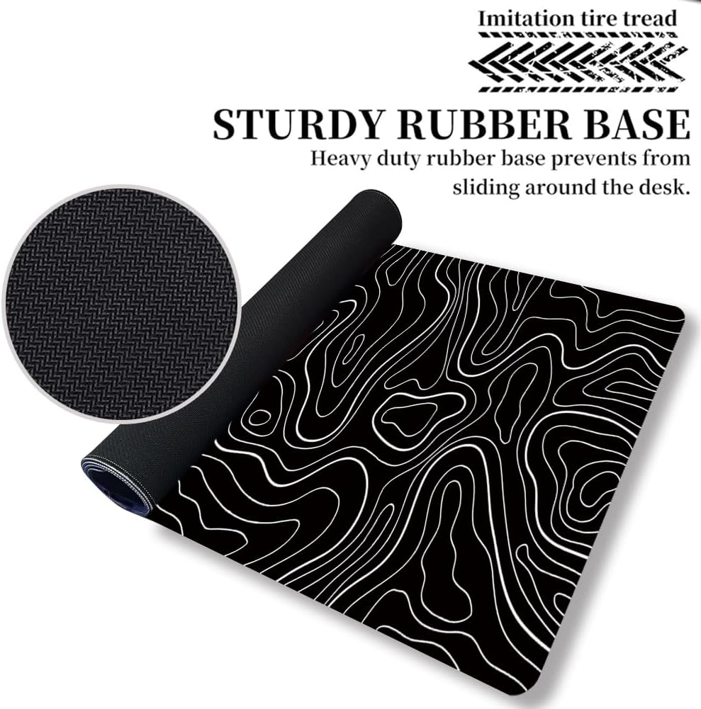 IQUNIX Large gaming terrain keyboard and mouse pad, black, with anti ...
