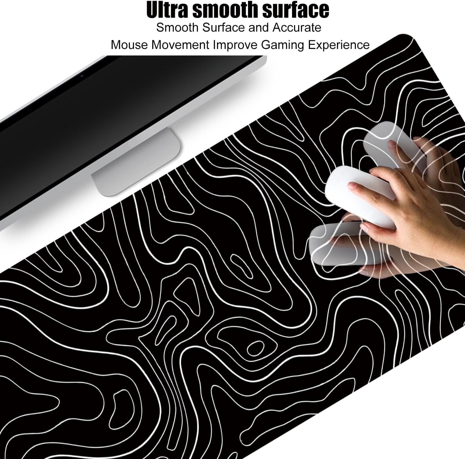 IQUNIX Large gaming terrain keyboard and mouse pad, black, with anti ...