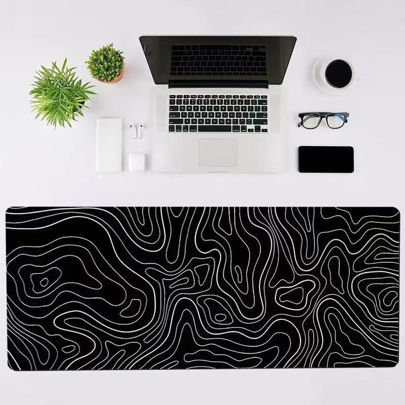 IQUNIX Large gaming terrain keyboard and mouse pad, black, with anti ...