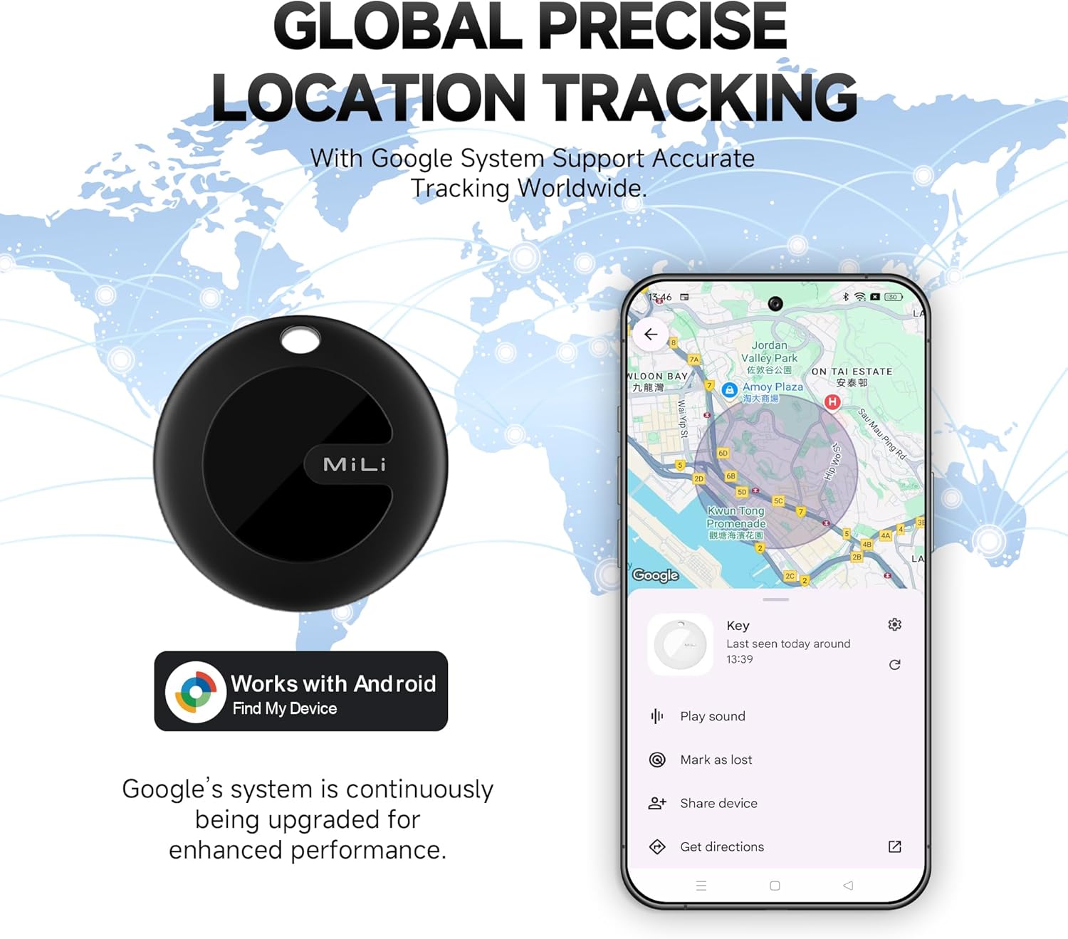 MiLi MiTag Go Bluetooth Tracker For Android, Item Tracker, Compatible ...