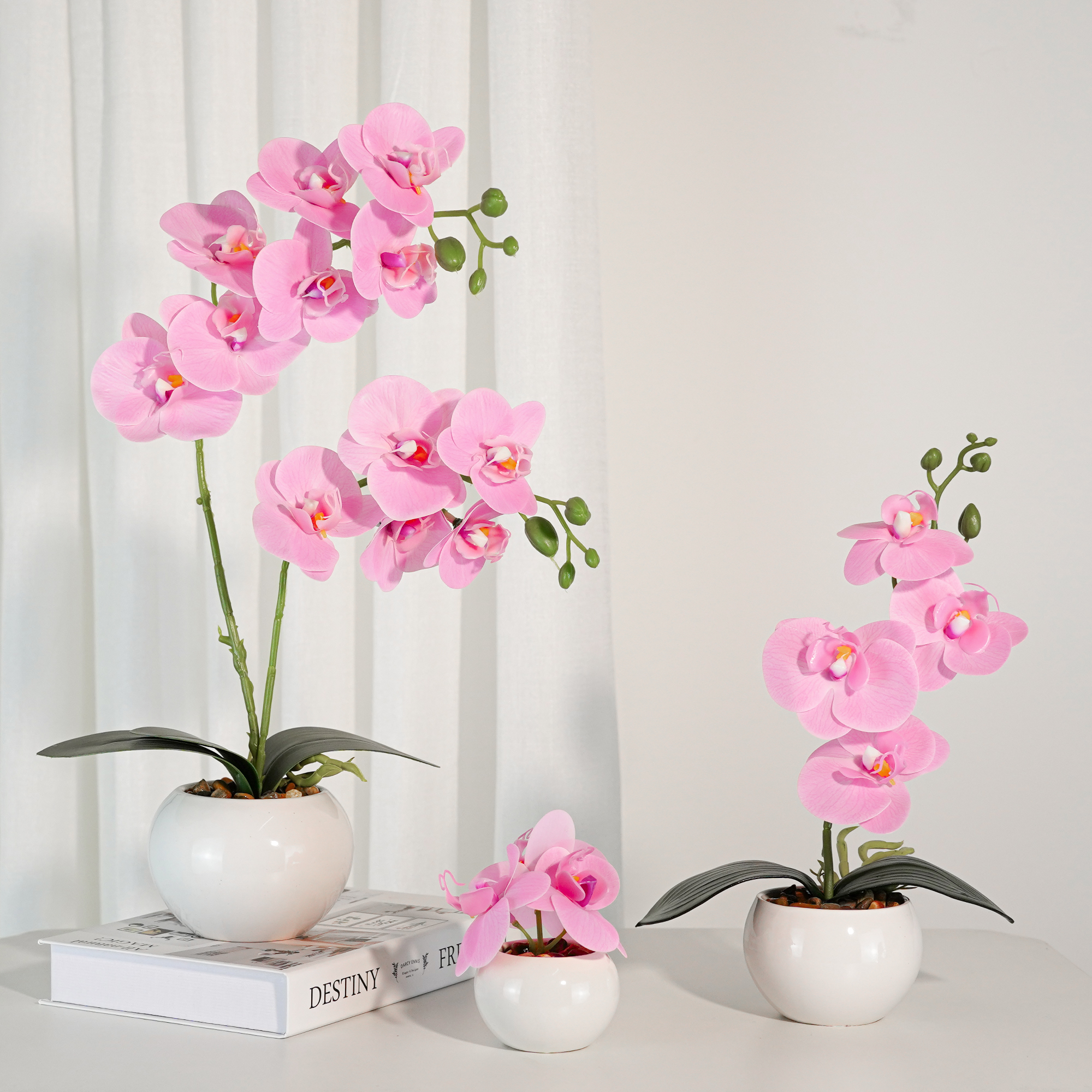 Artificial Flowers Phalaenopsis Fake Jasmine Flower Indoor Plant ...