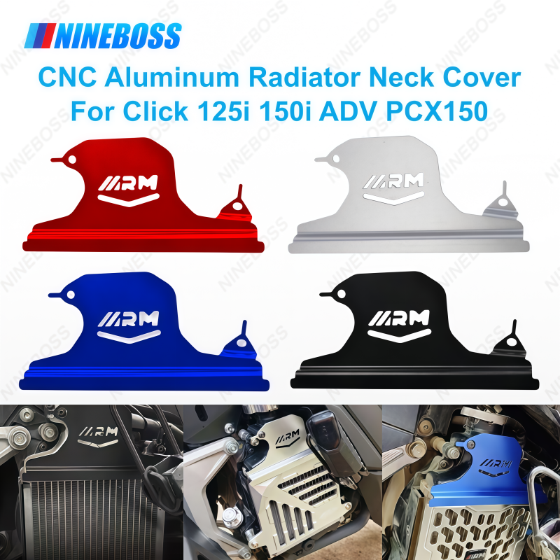 Full CNC Aluminum Radiator Neck Cover For Honda Click123 Click150 ...