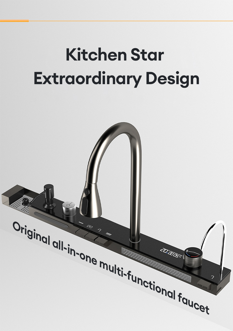GAA Modern Smart Kitchen Sink Faucet Lababo 304 Stainlessl Steel Piano ...