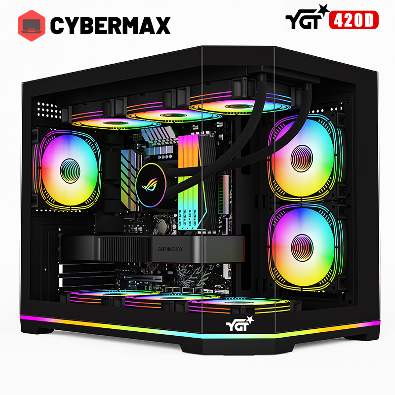 YGT 420D/420B Seaview PC Case With ARGB Lighting Tempered Glass Gaming ...