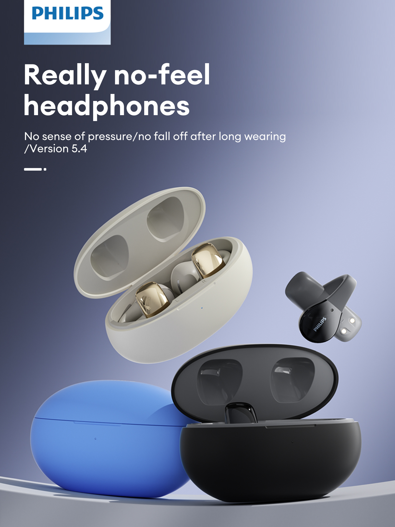 PHILIPS TAT2719 Bluetooth Earphone HIFI Stereo Sound Ultra-long battery life Open design not in ...