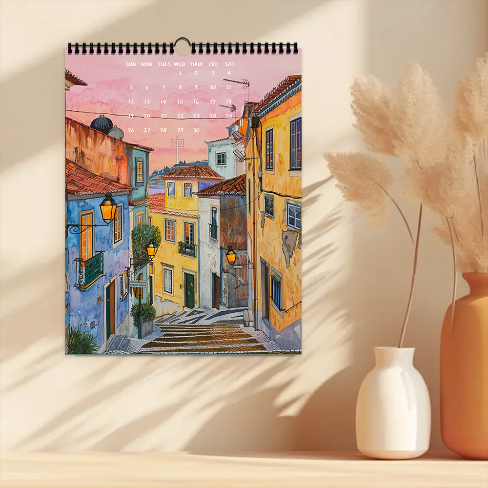 Wall Calendar 1pc 2026 Artistic Landscape,planner study, 12 Beautiful ...