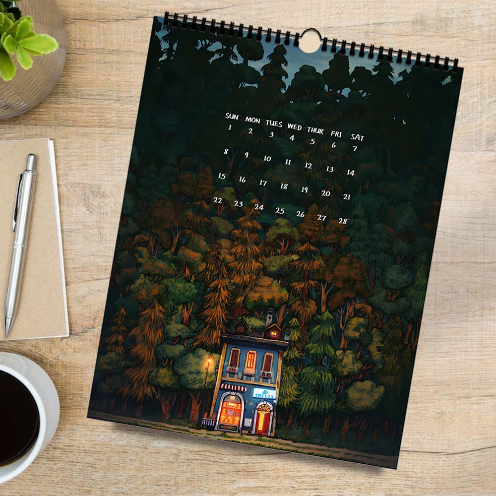 Wall Calendar 1pc 2026 Artistic Landscape,planner study, 12 Beautiful ...
