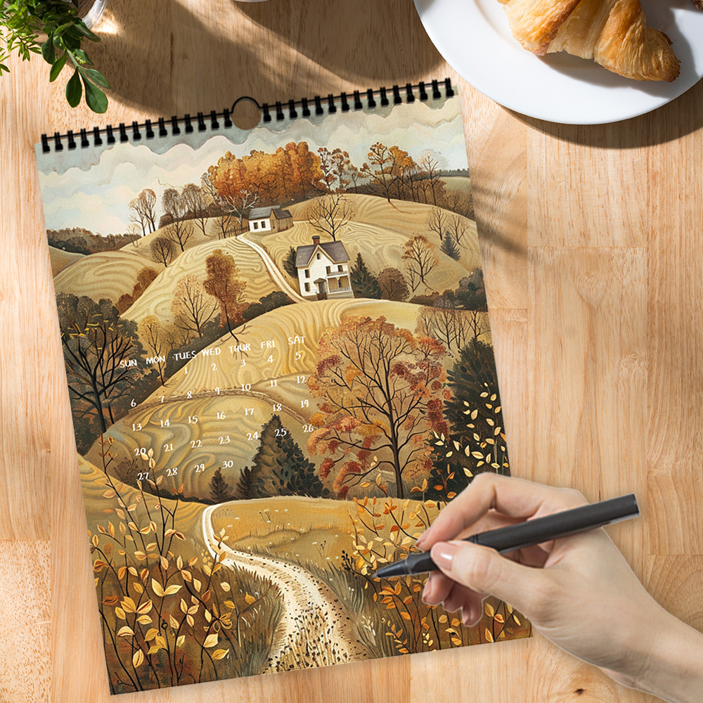 Wall Calendar 1pc 2026 Artistic Landscape,planner study, 12 Beautiful ...