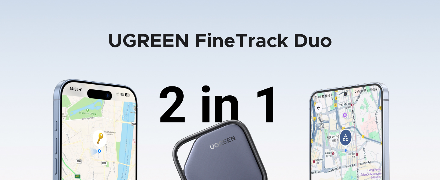 UGREEN FineTrack Duo 2 in1 Smart Tag Smart Locator Anti Lost Tracker ...