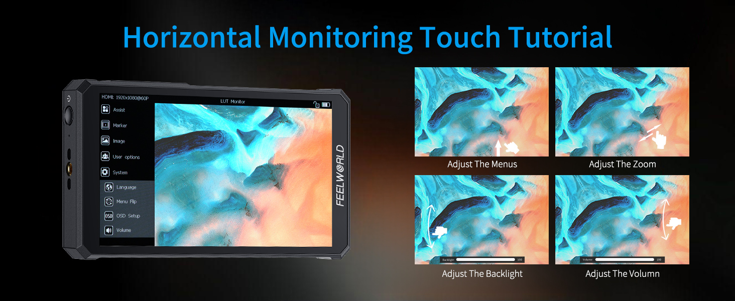 FEELWORLD PS6 5.5 Inch Camera DSLR Field Monitor OLED Vertical ...