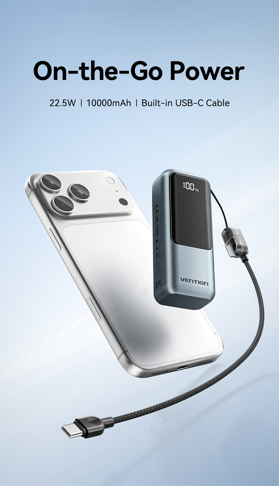 Vention Super Mini 10000mAh Power Bank 22.5w Ultra-Compact Portable ...