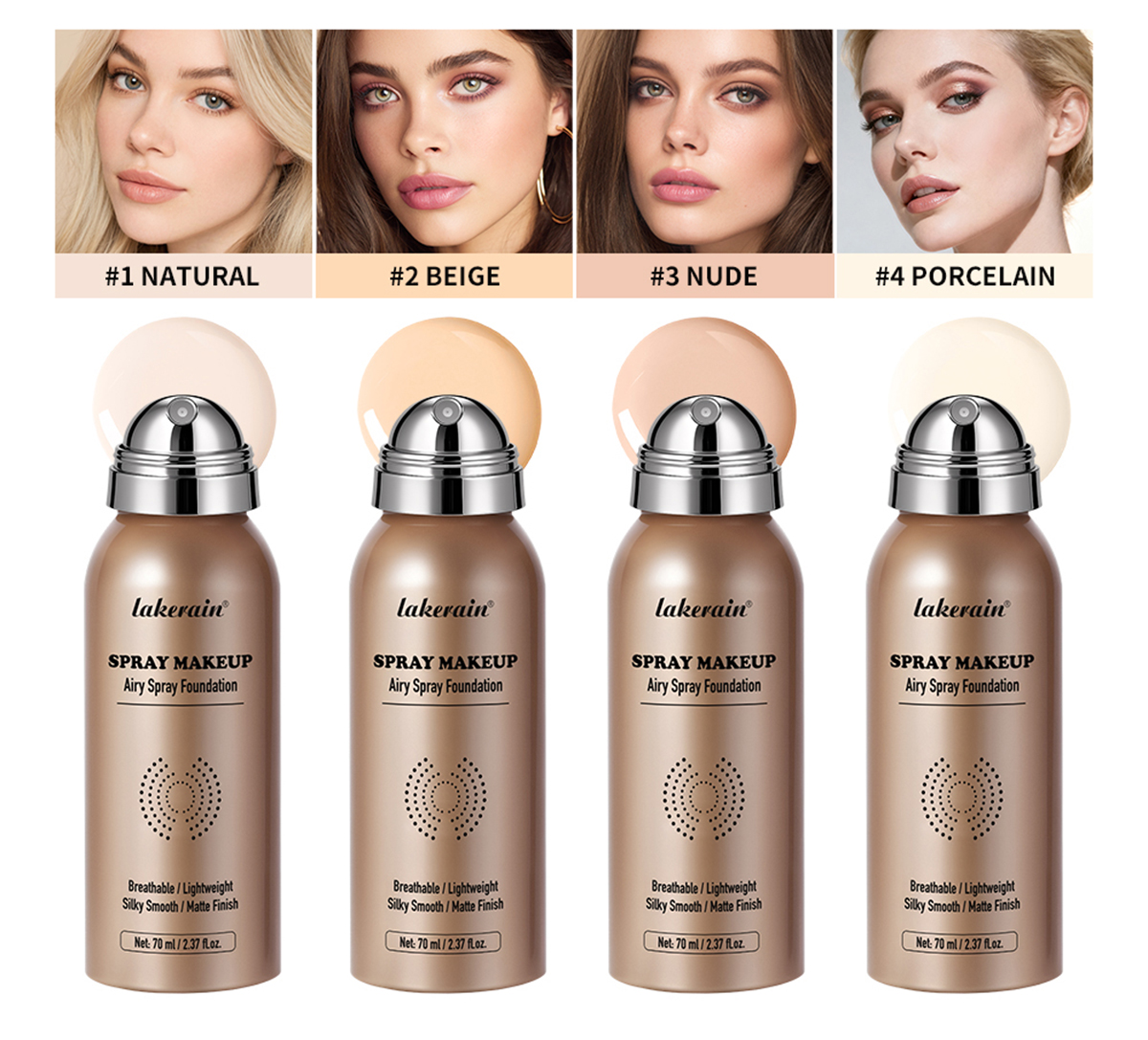 Lakerain Airy Spray Foundation Long-Wearing Silky Smooth Matte Finish ...