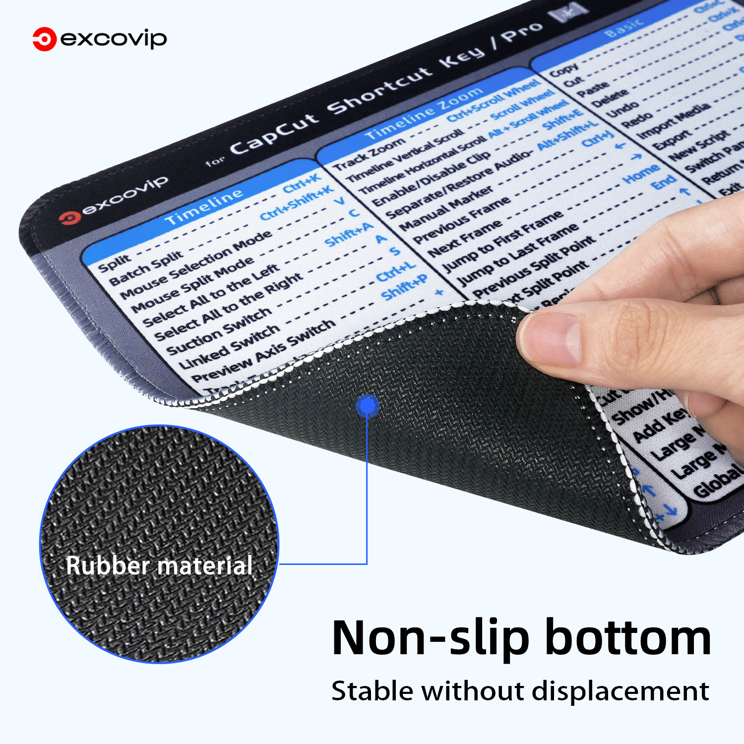 For for capcut English Shortcut Keyboard Mouse Pad Soft Comfortable ...
