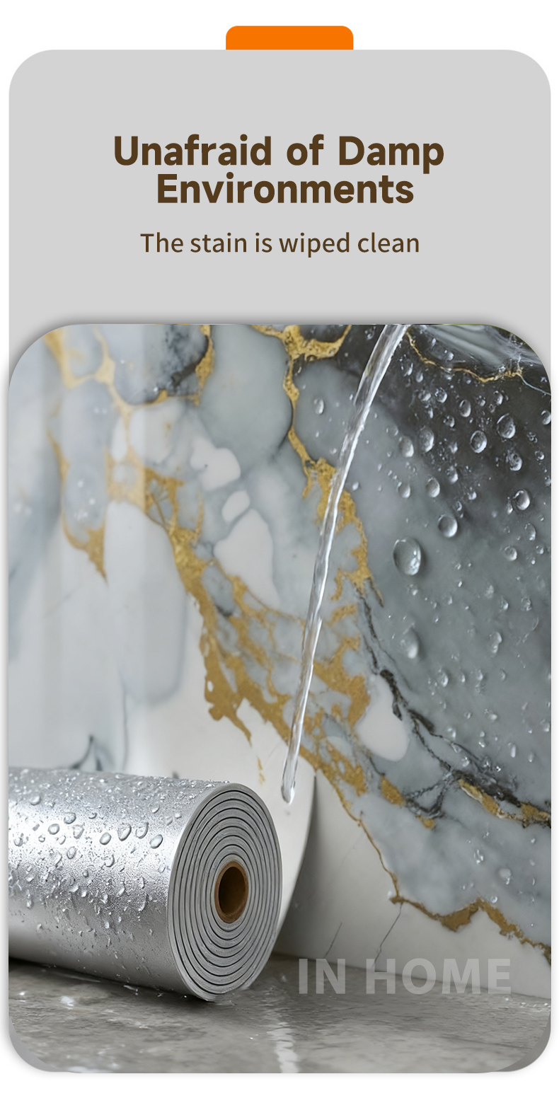 Marble Wall Sticker Wallpaper Roll PVC Waterproof 1.2 x 2.8 Meter ...