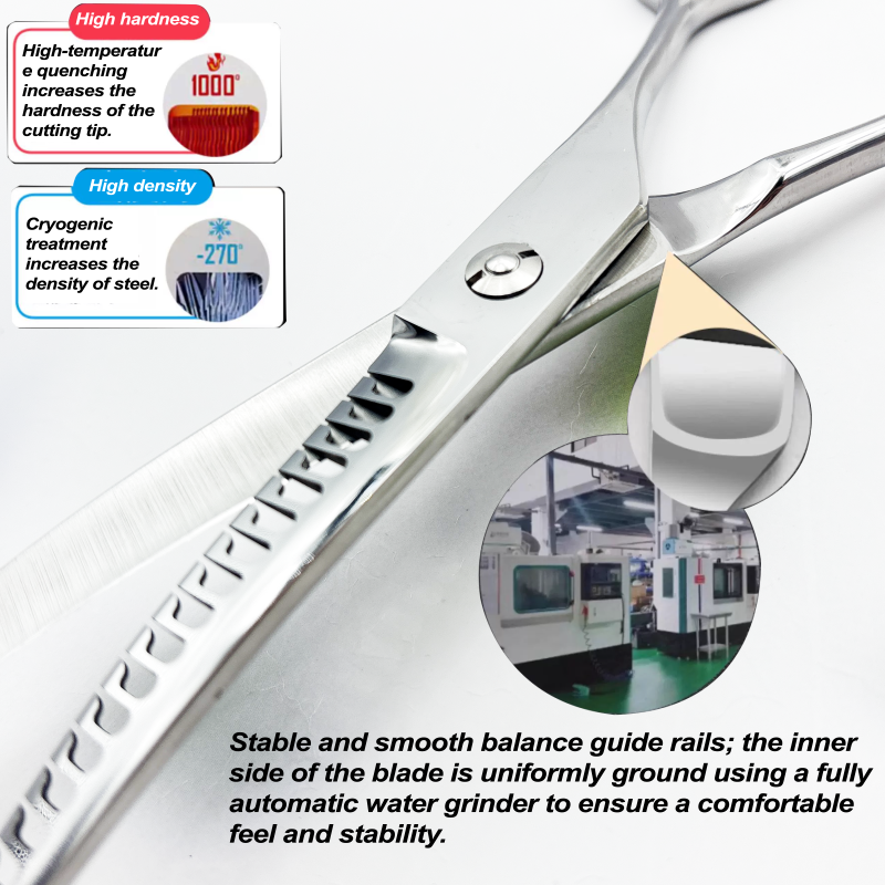 wingsbro 8 inch dog curved shark scissors, pet grooming thinning ...