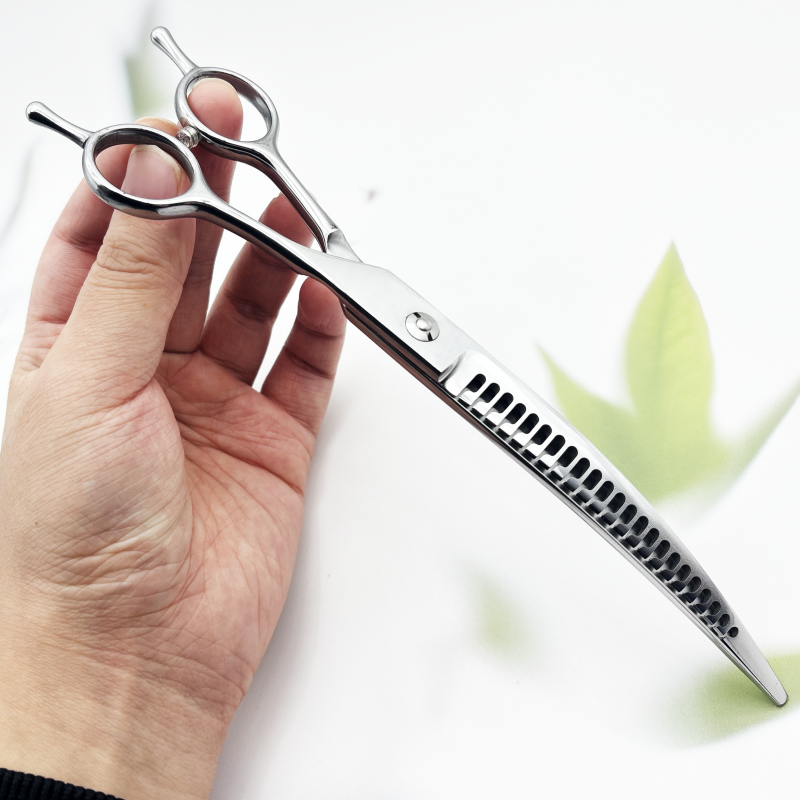 wingsbro 8 inch dog curved shark scissors, pet grooming thinning ...