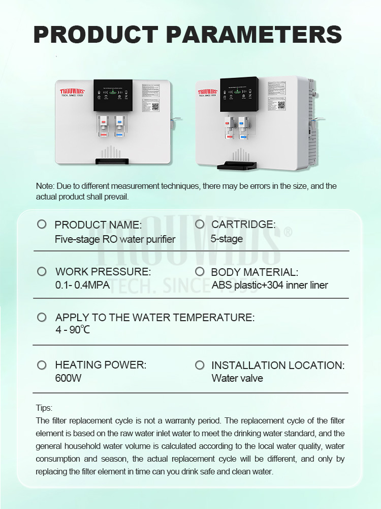 TROUWIDS Hot And Room Temperature Water Dispenser 5-Stage Reverse ...