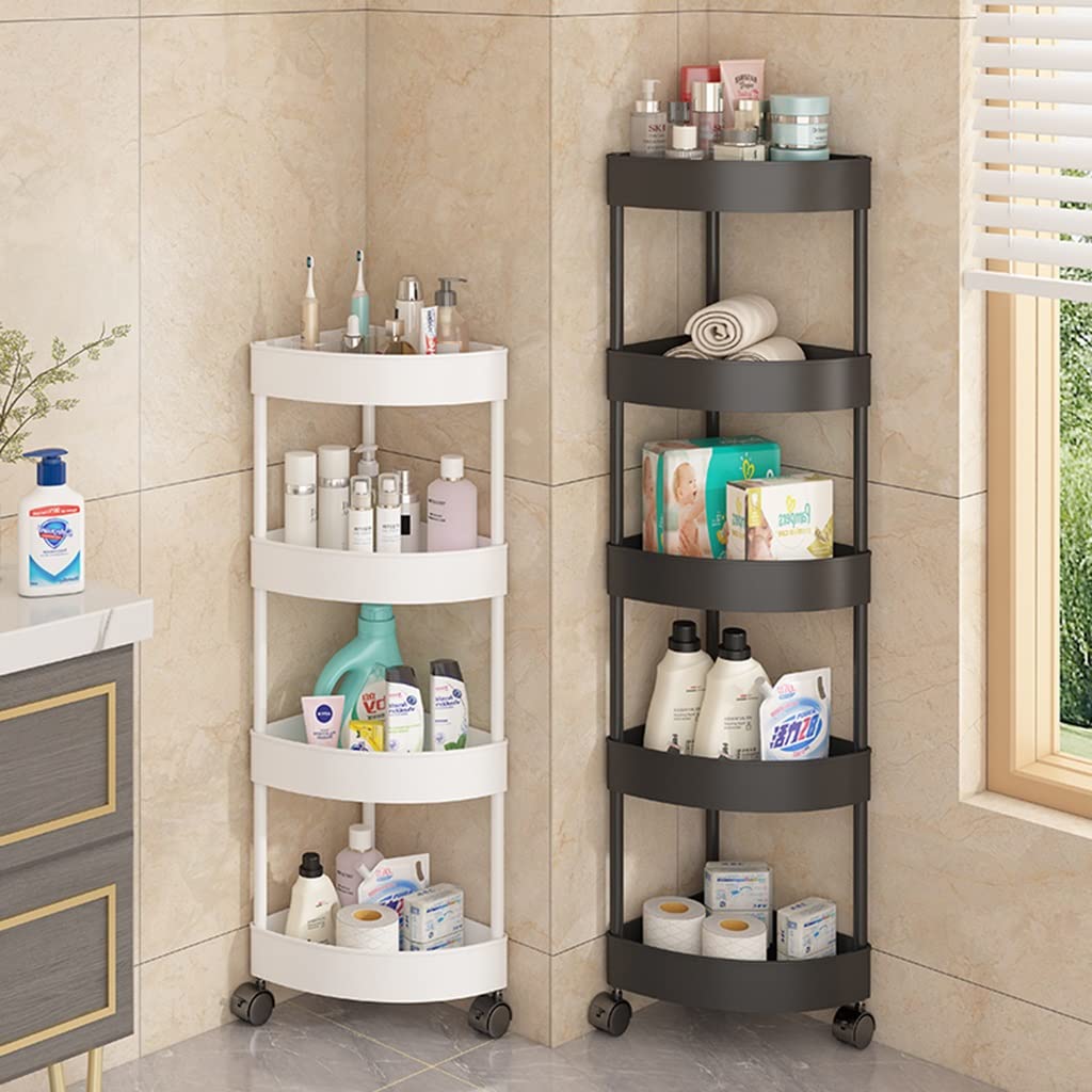 Bathroom Corner Shelf Bathroom Organizer Rack With Wheel Bathroom ...