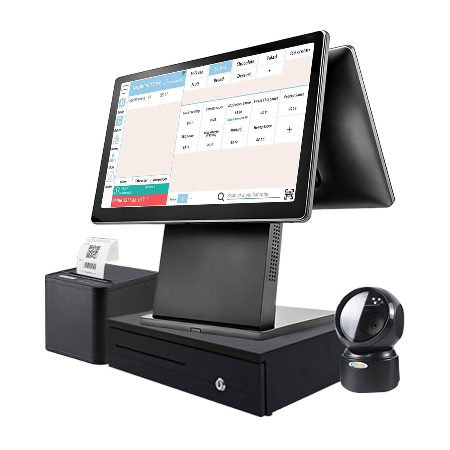 Window Touch Screen POS System All in One Cash Register Machine Retail ...