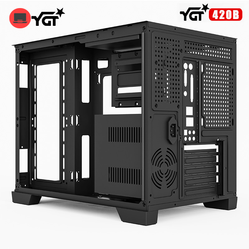 YGT Gaming PC Case Tempered Glass 270° Panoramic Room Seaview Computer ...