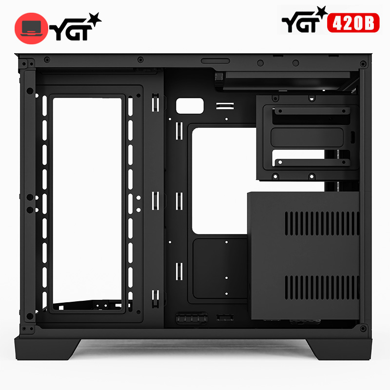 YGT Gaming PC Case Tempered Glass 270° Panoramic Room Seaview Computer ...